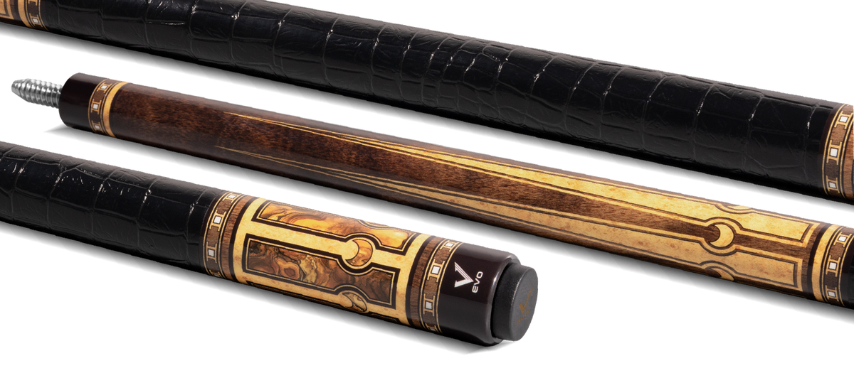 EVO LUNA POOL CUE - GOLDEN CREST - LEATHER WRAP
