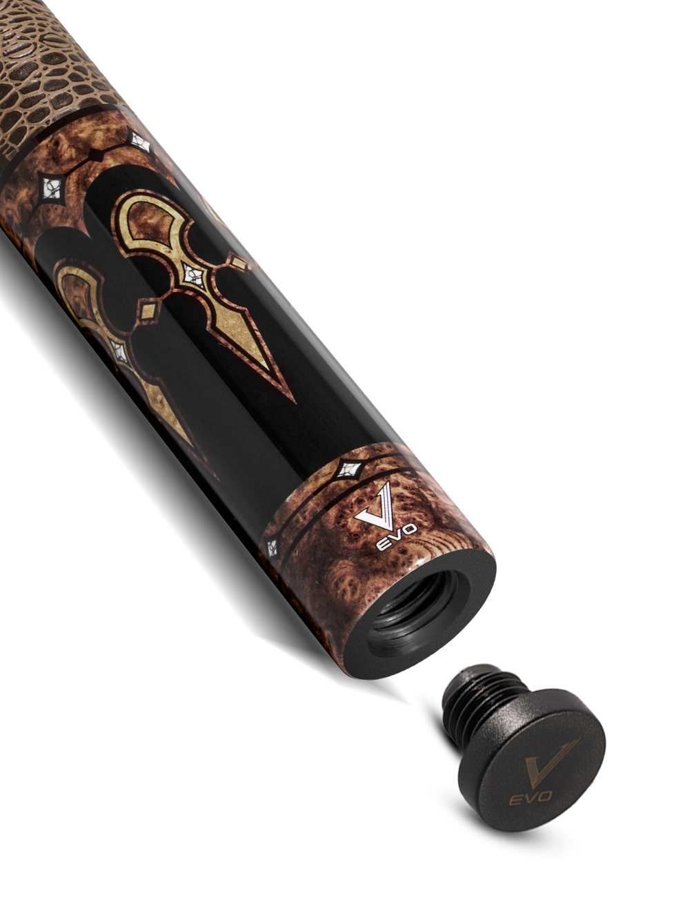 EVO CROWN POOL CUE - MONARCH BLADE - LEATHER WRAP