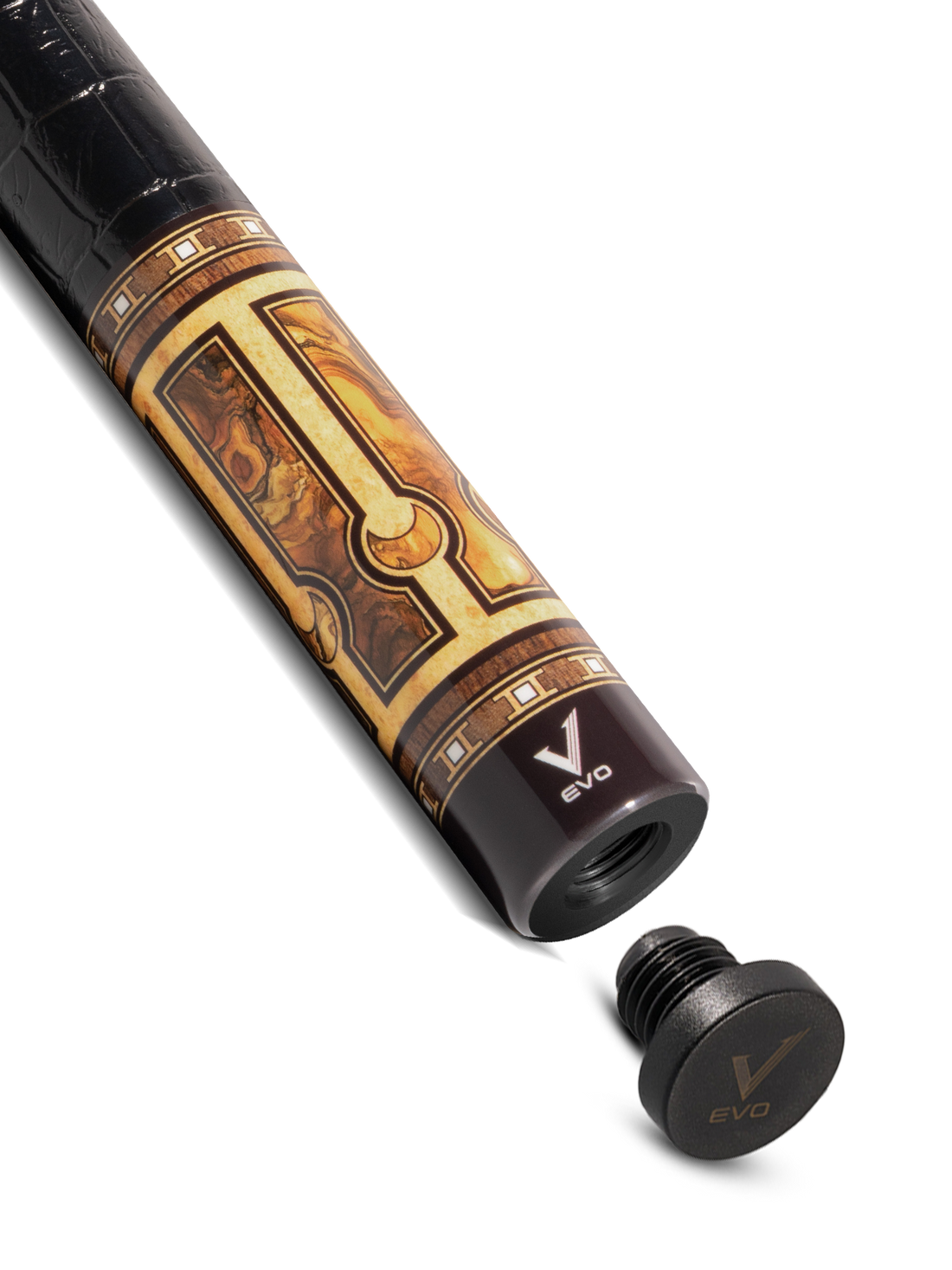 EVO LUNA POOL CUE - GOLDEN CREST - LEATHER WRAP