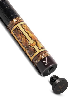 EVO LUNA POOL CUE - GOLDEN CREST - LEATHER WRAP
