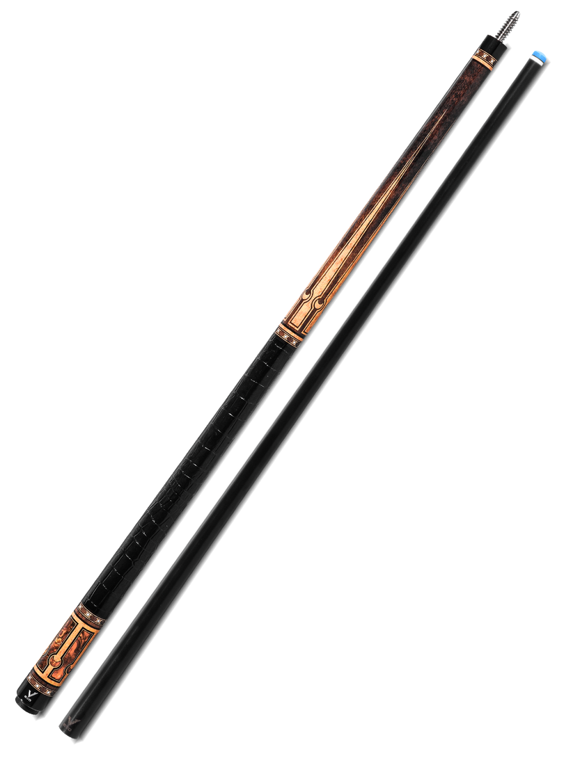 EVO LUNA POOL CUE - GOLDEN CREST - LEATHER WRAP