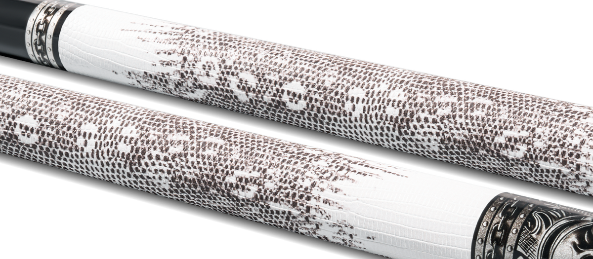 EVO REBEL POOL CUE - WHITE LEATHER WRAP