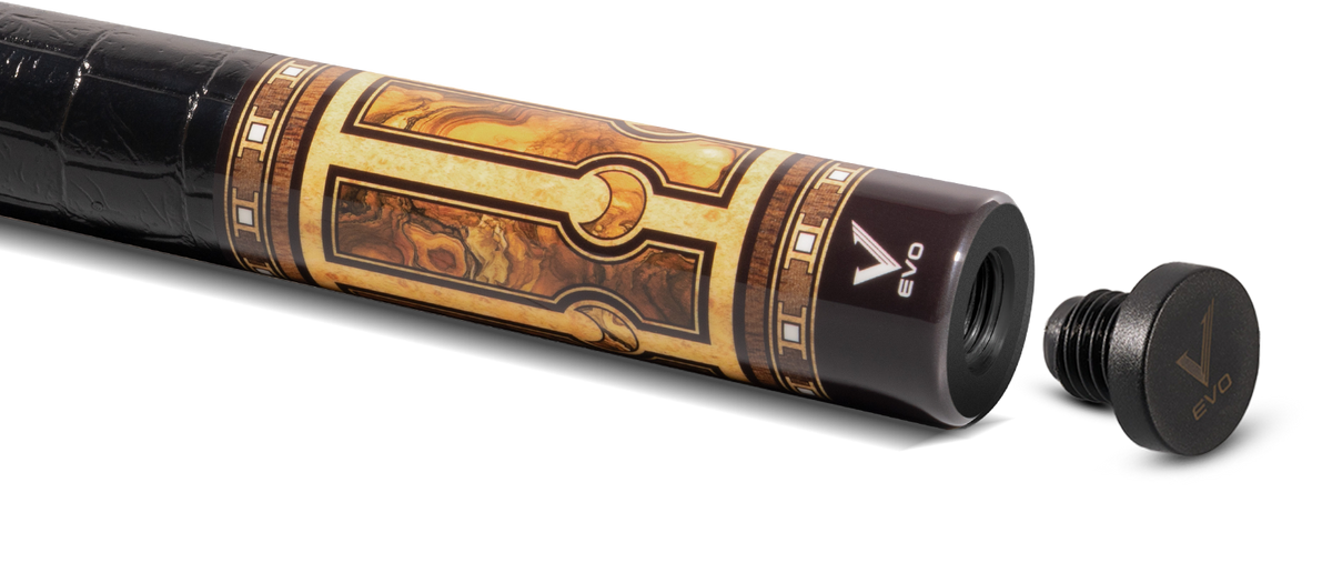 EVO LUNA POOL CUE - GOLDEN CREST - LEATHER WRAP