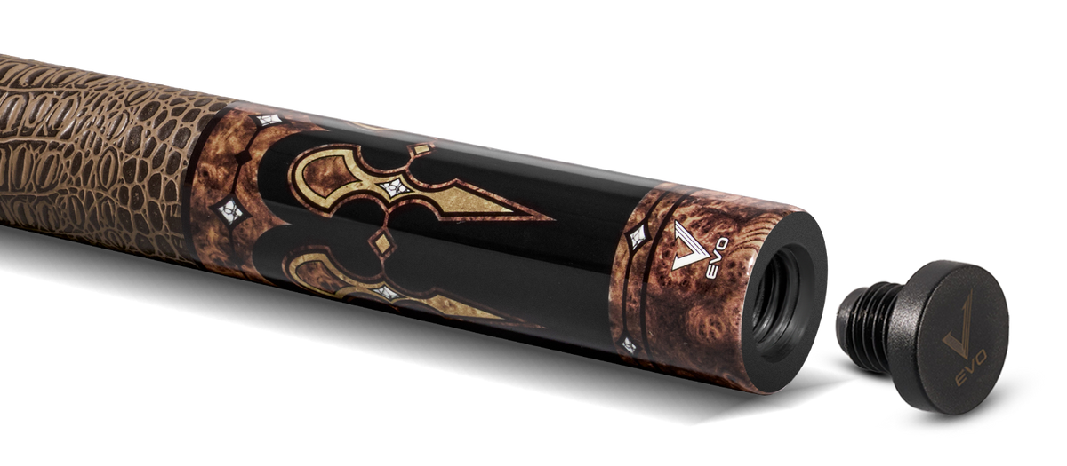 EVO CROWN POOL CUE - MONARCH BLADE - LEATHER WRAP